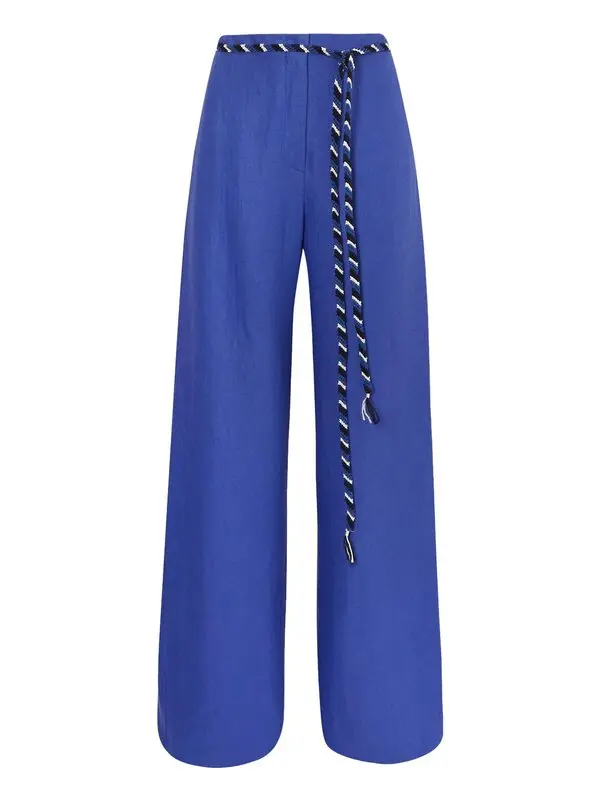 Loro Piana Antigua Linen-twill Trousers - Blue