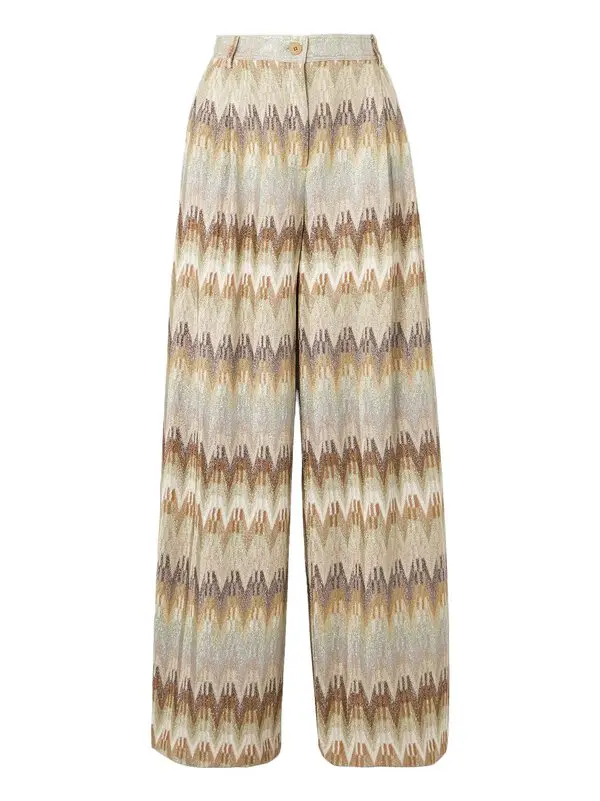 Missoni Metallic Crochet-knit Straight-leg Pants - Multi