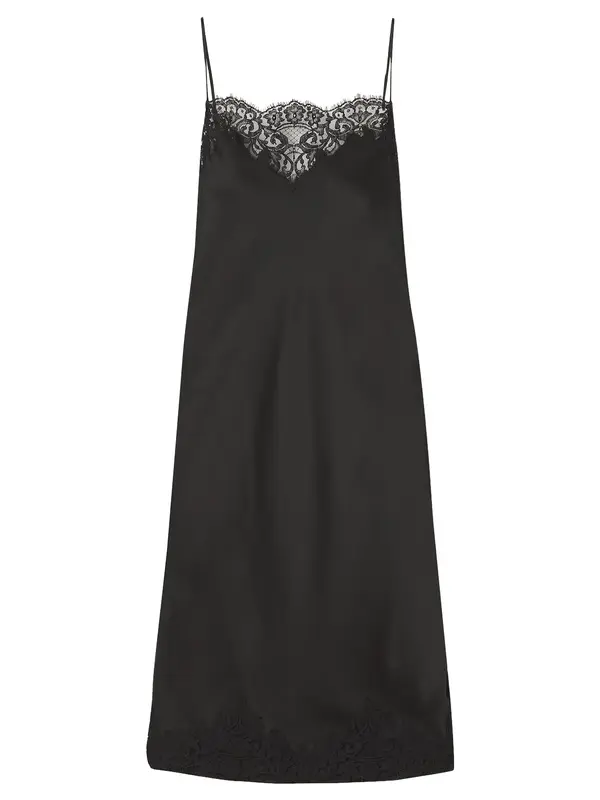 Stella McCartney Net Sustain Lace-trimmed Midi Dress - Black