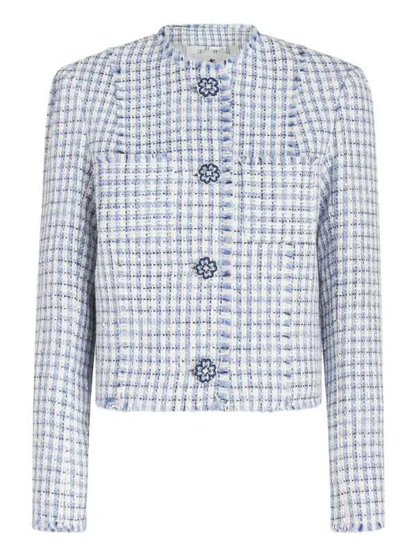 Etro Round-neck Tweed Jacket - Blue