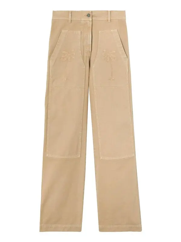 Palm Angels Mid-rise Straight-leg Trousers - Neutrals