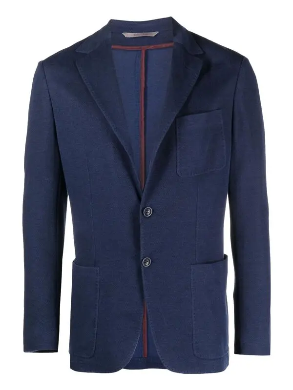 Canali Single-breasted Jersey Blazer - Blue