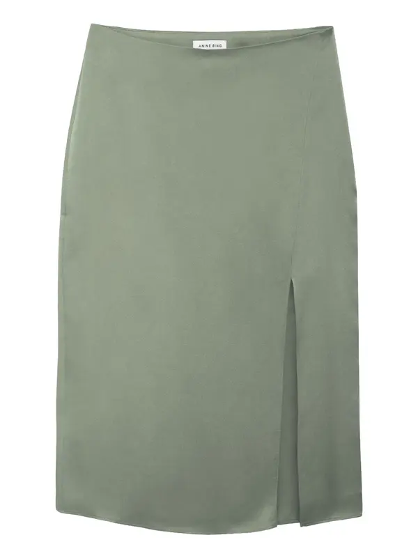 ANINE BING Jolin Silk Skirt - Green