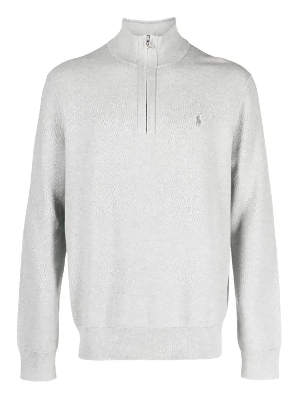 Polo Ralph Lauren Half-zip Piqué Jumper - Grey