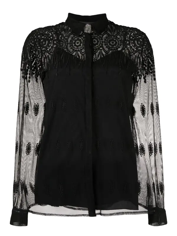 Fabiana Filippi Lace-detail Shirt - Black