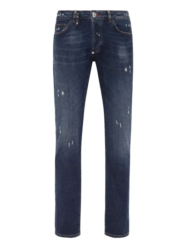 Philipp Plein Distressed Skinny Jeans - Blue