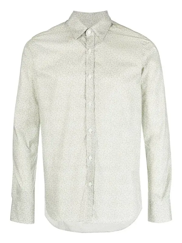 Canali Floral-print Long-sleeve Shirt - Green