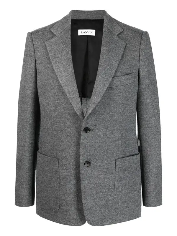 LANVIN Single-breasted Virgin-wool Suit Jacket - Grey