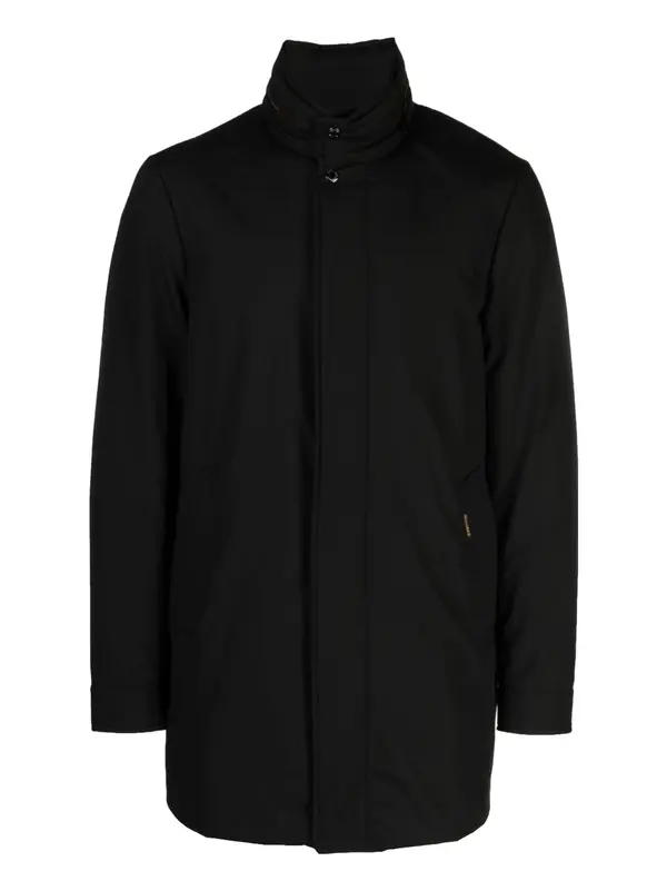 MOORER High-neck Padded Trench Coat - Black