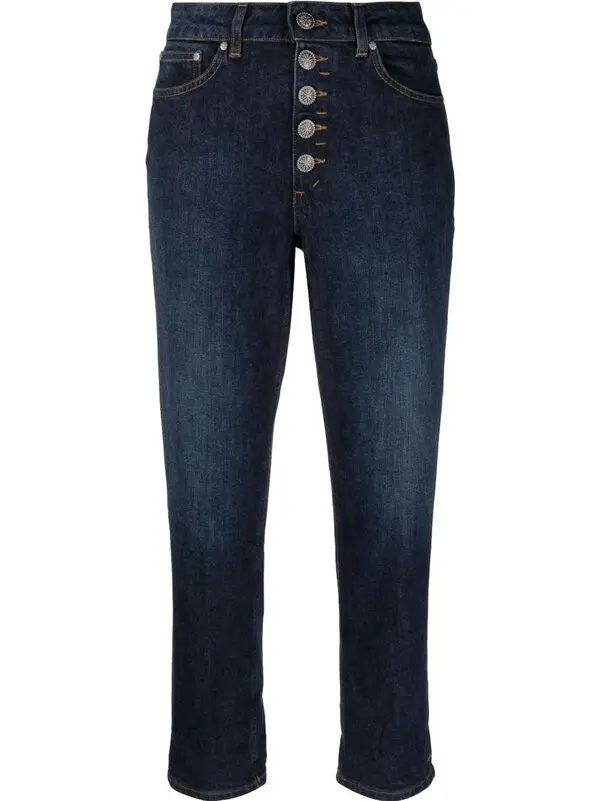 DONDUP High-waisted Cropped Jeans - Blue