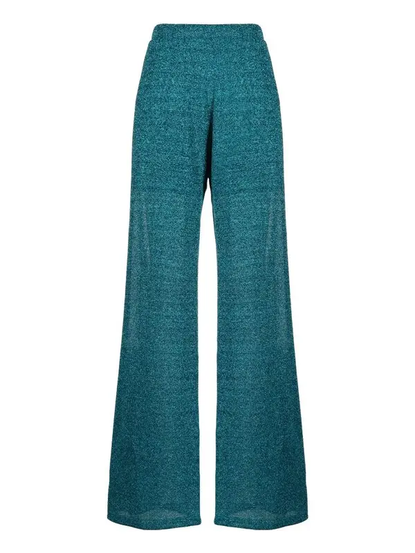 Amen Lurex Wide-leg Trousers - Blue