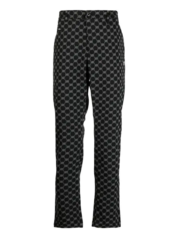 MASTER BUNNY EDITION Logo-print Straight-leg Trousers - Black