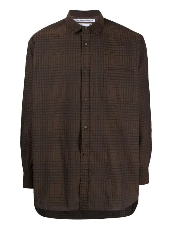 WHITE MOUNTAINEERING Checked- Jacquard Long-sleeve Shirt - Brown
