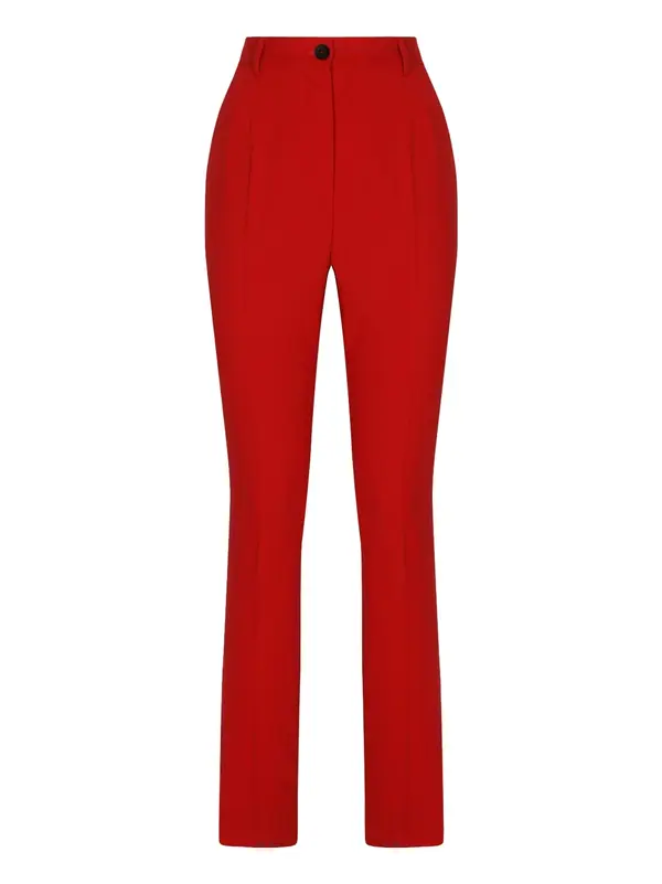 Dolce & Gabbana High-rise Straight Trousers - Red