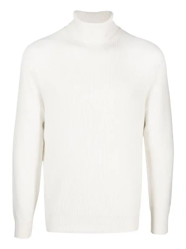 Brunello Cucinelli Cashmere Roll-neck Jumper - White