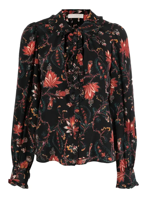 Ulla Johnson Philipa Floral-print Blouse - Black