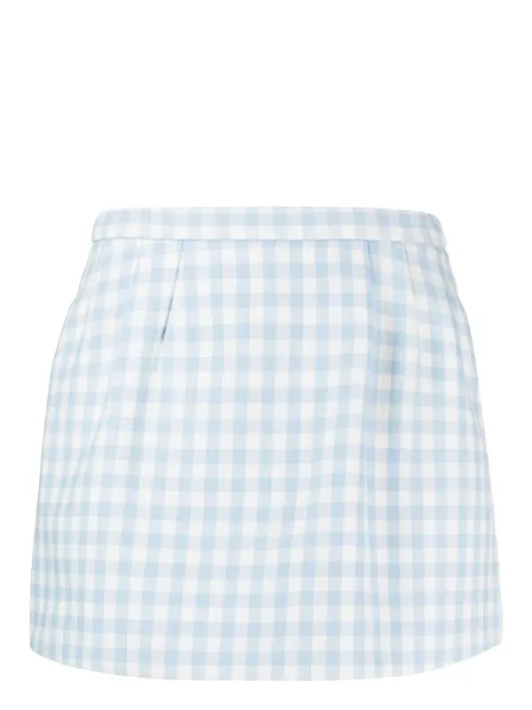 Red Valentino Gingham-check Mini Skort - Blue
