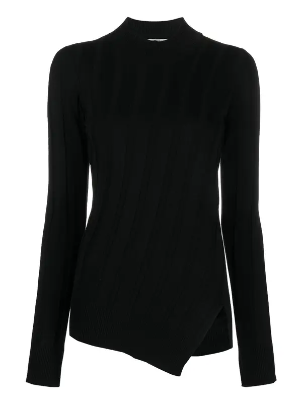 Stella McCartney Asymmetric-hem Knit Jumper - Black