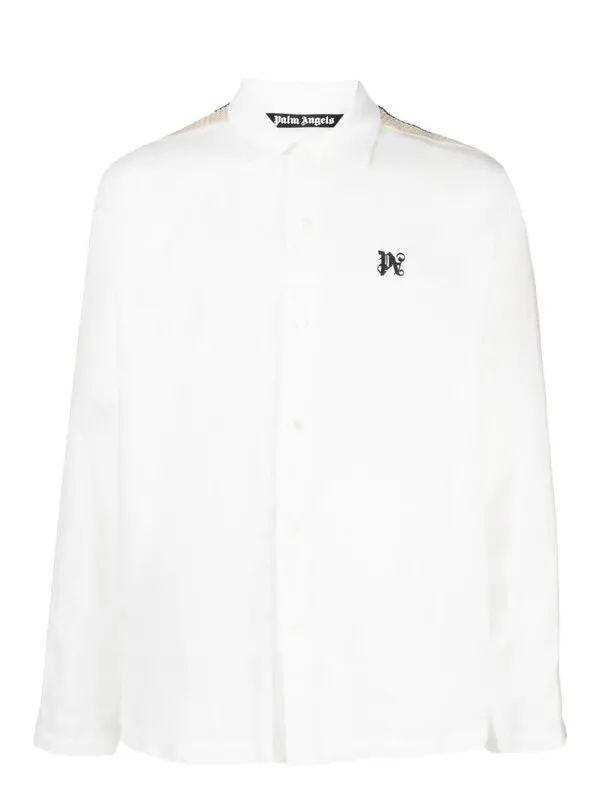 Palm Angels Pa Monogram-print Linen Shirt - White