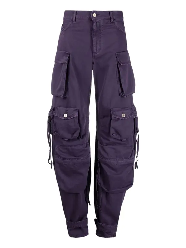 Attico Fern Cotton Cargo Trousers - Purple