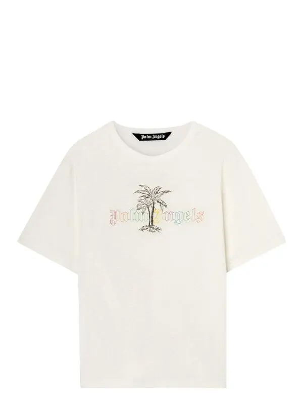 Palm Angels Logo-print Short-sleeve T-shirt - White