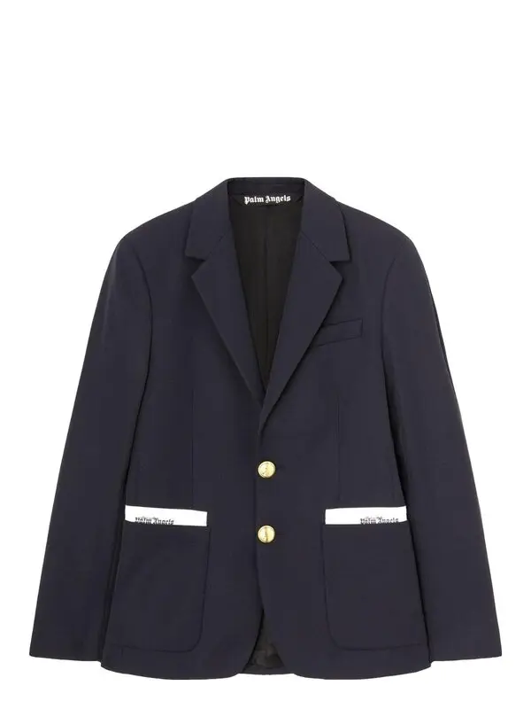 Palm Angels Sartorial Tape Button-up Blazer - Blue