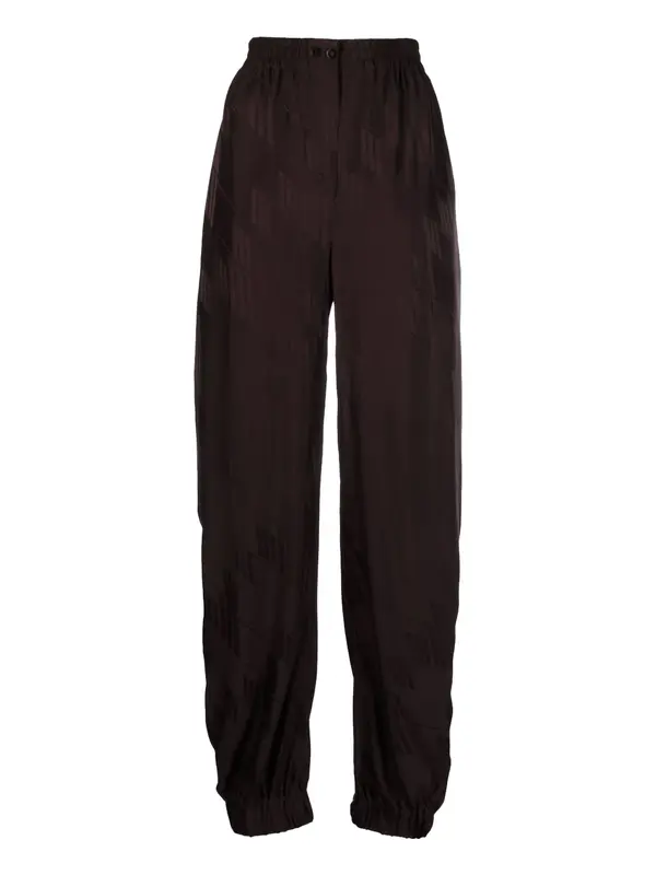 Attico Logo-jacquard Tapered Trousers - Brown