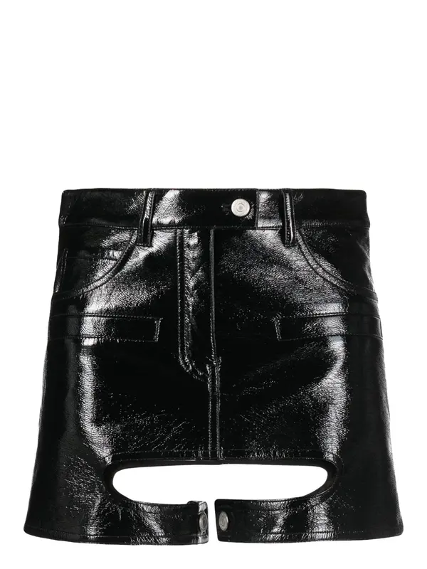 COURREGES Chaps Vinyl-effect Miniskirt - Black