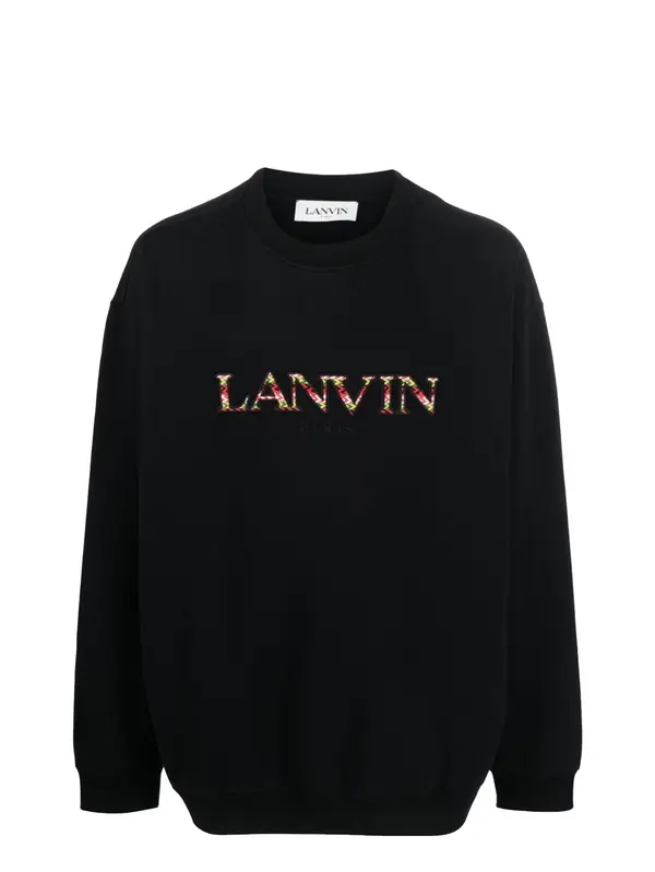 LANVIN Embroidered Logo Crewneck Sweatshirt - Blue