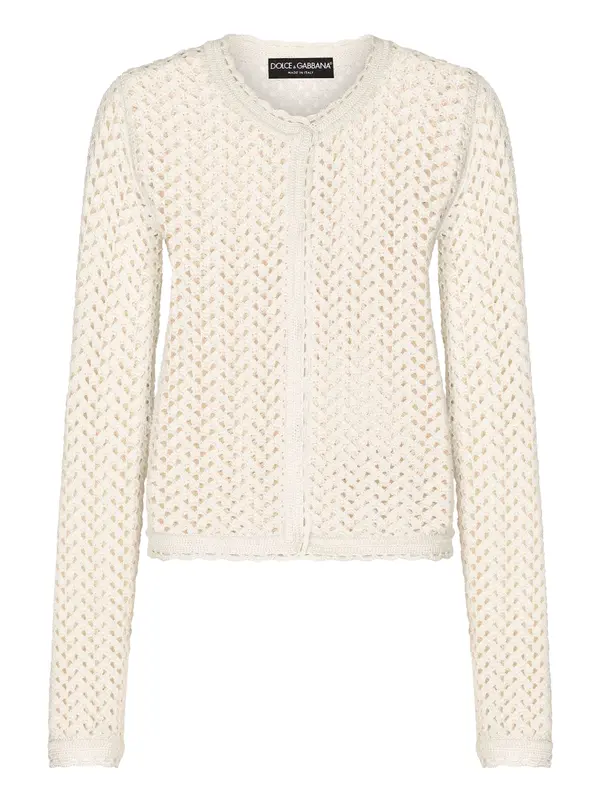 Dolce & Gabbana Crochet-knit Cardigan - Neutrals