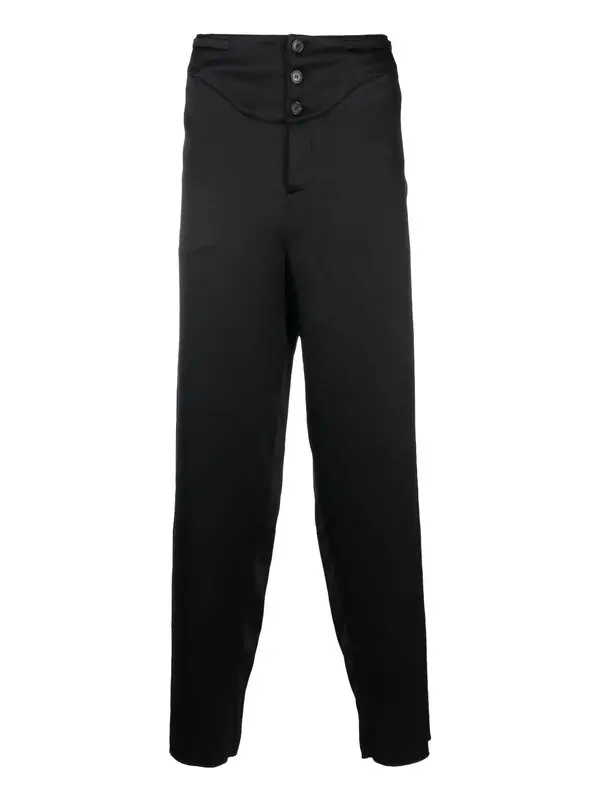 Saint Laurent Buttoned Tapered Trousers - Black