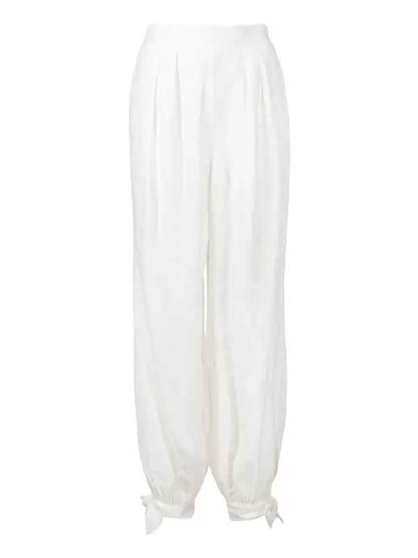 Zimmermann Wide-leg Linen Trousers - White