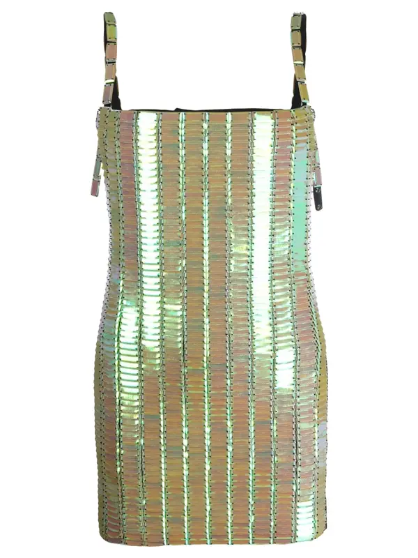 Attico Pailette-embellished Mini Dress - Green