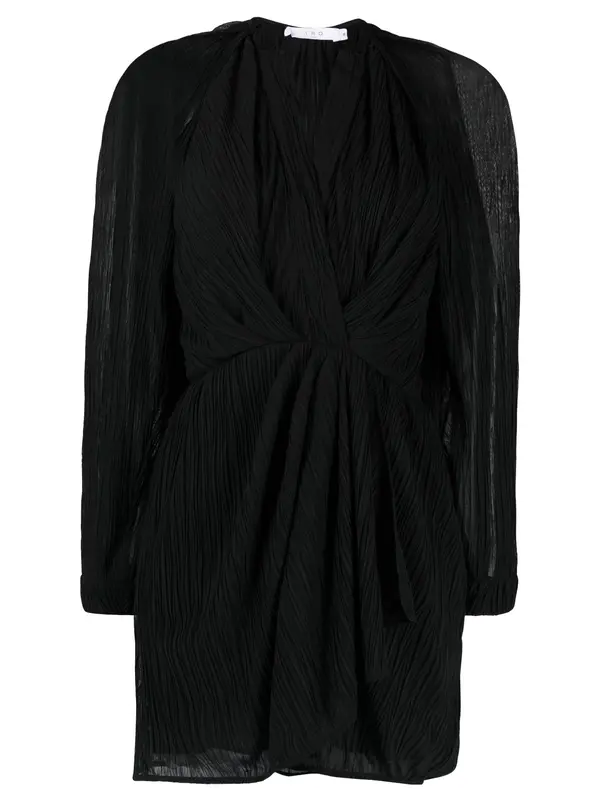 IRO PARIS Semi-sheer Draped Minidress - Black