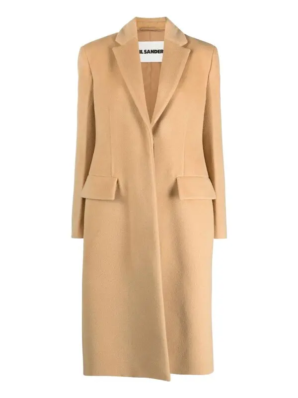 JIL SANDER Virgin-wool Single-breasted Coat - Neutrals