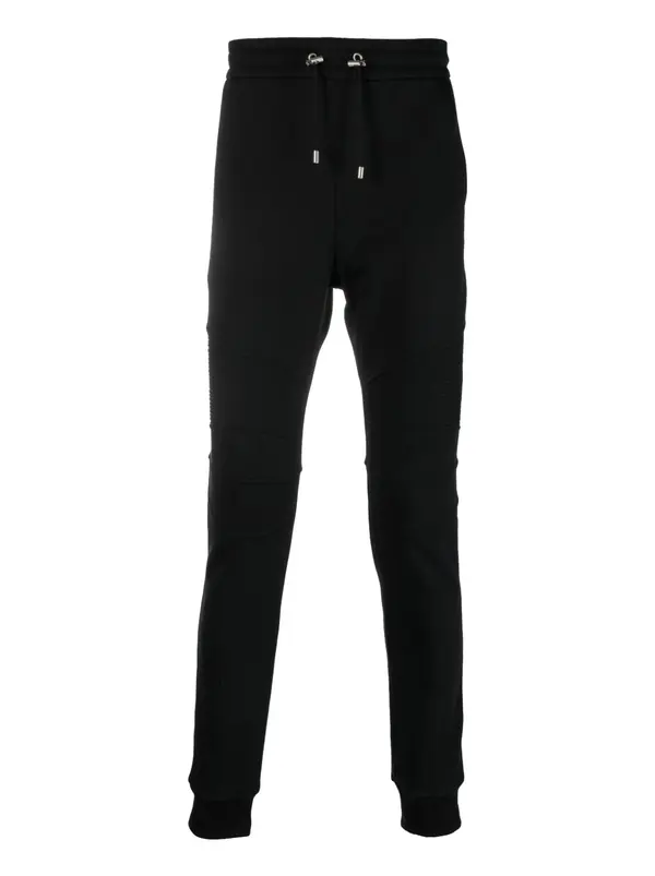 Balmain Organic Cotton Fitted Track Pants - Black