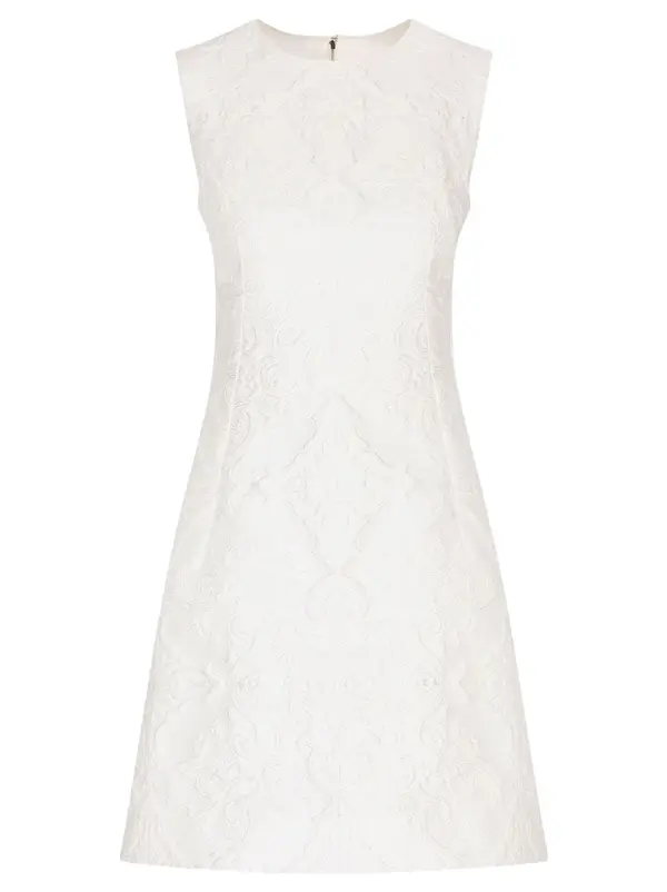 Dolce & Gabbana Patterned Jacquard Dress - White