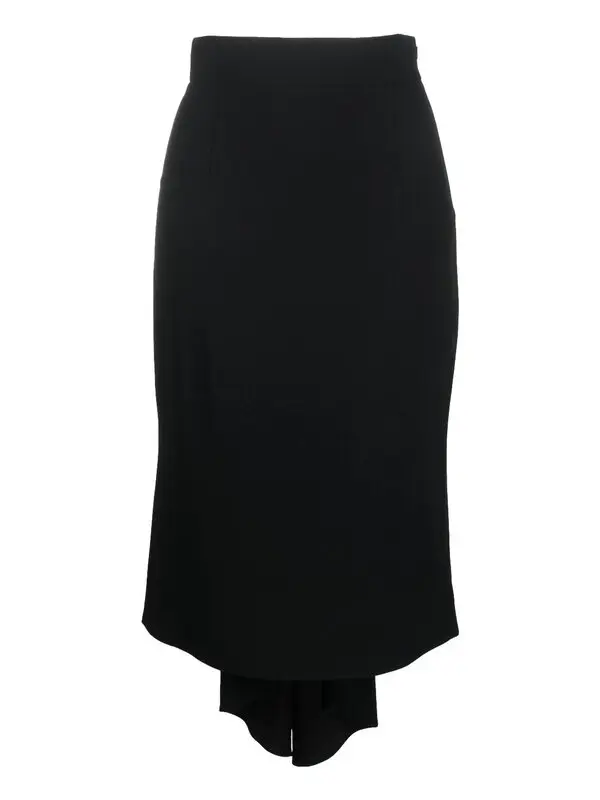 Moschino High-waisted Asymmetric Midi Skirt - Black