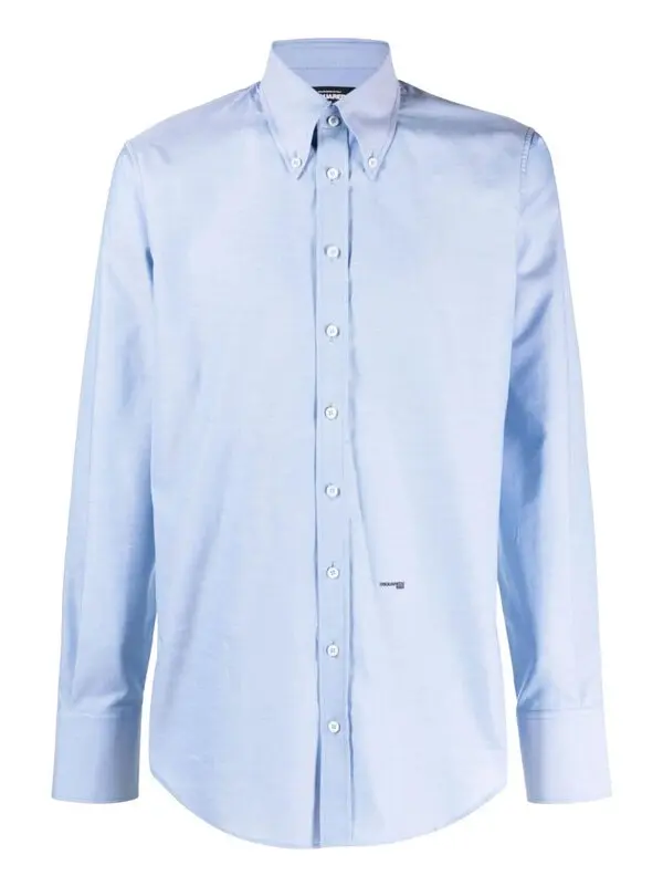 Dsquared2 Logo-print Long-sleeve Shirt - Blue
