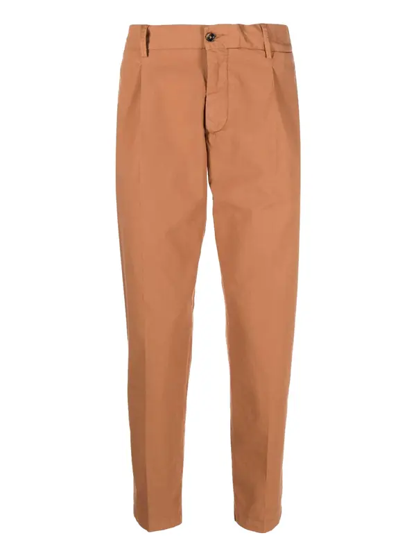 DELL'OGLIO Riccardo Cotton Straight-leg Trousers - Brown