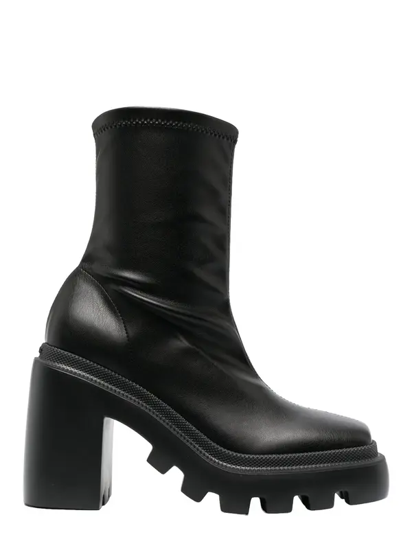 VIC MATIE 110mm Chunky Leather Boots - Black