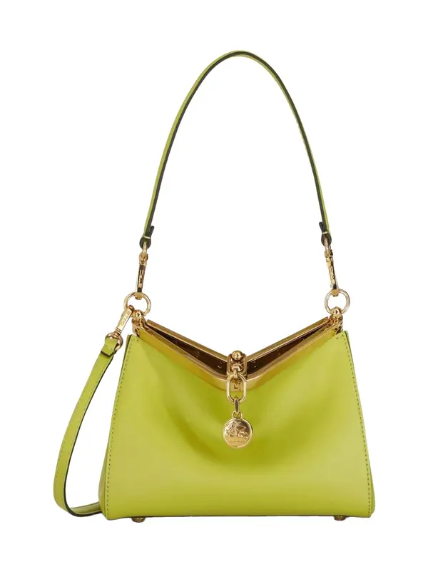 Etro Vela Leather Shoulder Bag - Green
