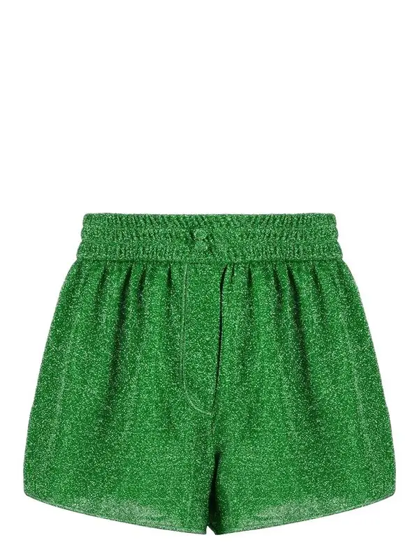 Oseree Lumière Lurex Shorts - Green