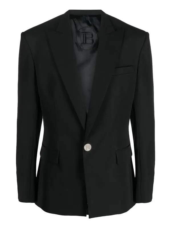 Balmain Single-breasted Wool Blazer - Black