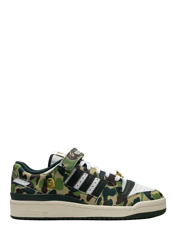Adidas X Bape Forum 84 Low 30th Anniversary Camo Sneakers - Green