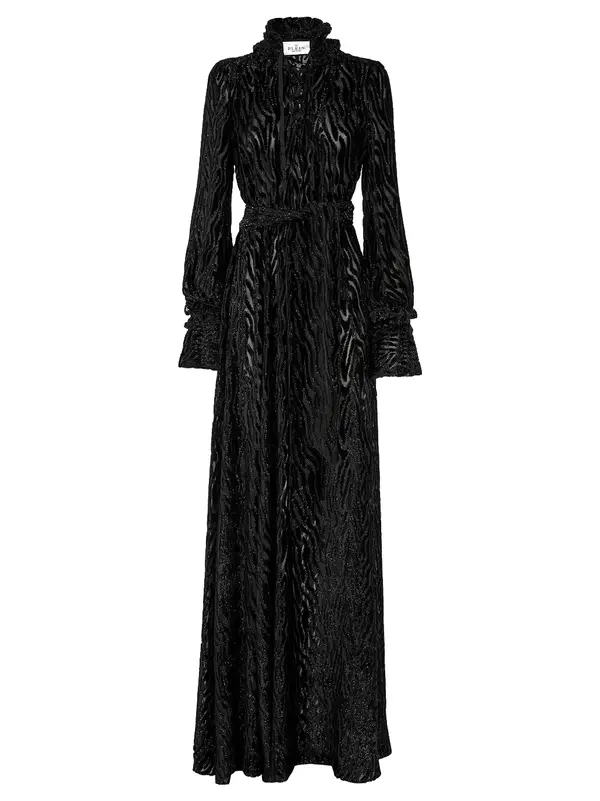 Philipp Plein Chiffon Gipsy Devoré-effect Dress - Black