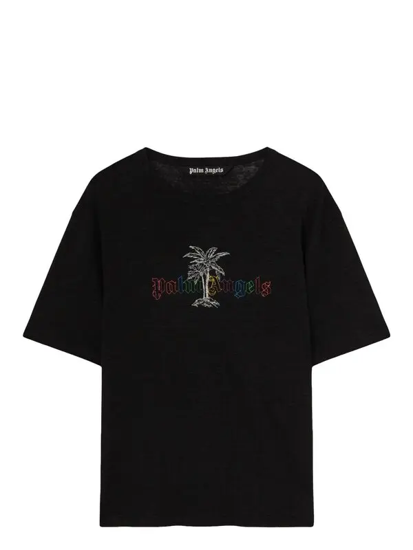 Palm Angels Logo-print Short-sleeve T-shirt - Black