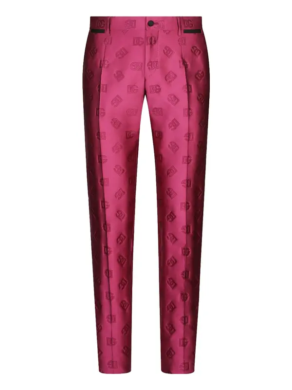 Dolce & Gabbana Monogram Jacquard Tailored Trousers - Pink