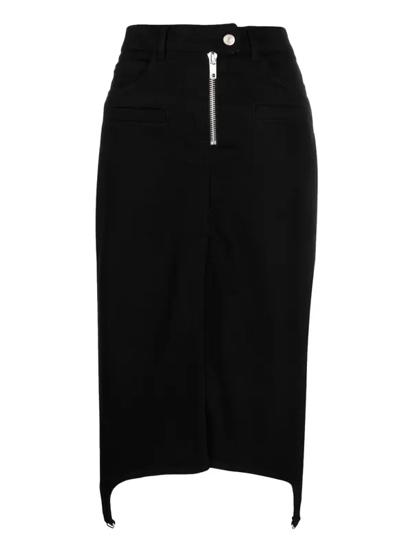 COURREGES Asymmetric Denim Skirt - Black