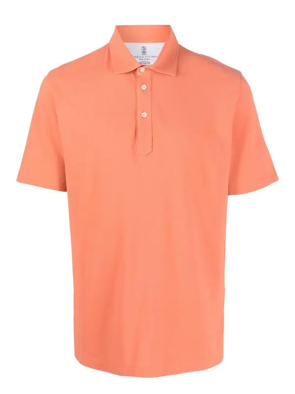 Brunello Cucinelli Short-sleeved Cotton Polo Shirt - Orange